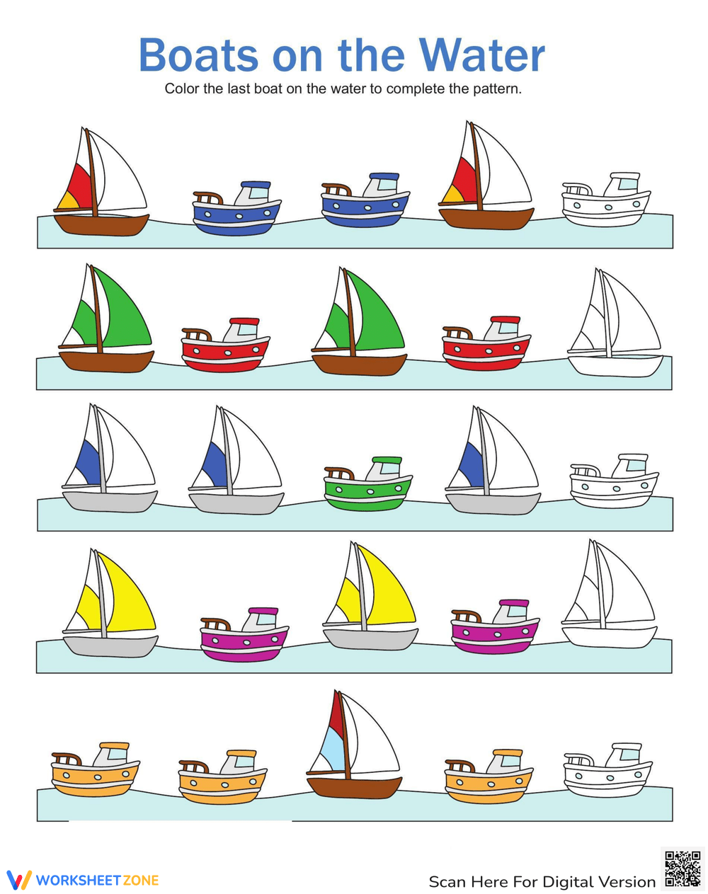 Boat Patterns Worksheet