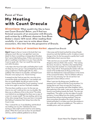 Exploring Dracula Worksheets