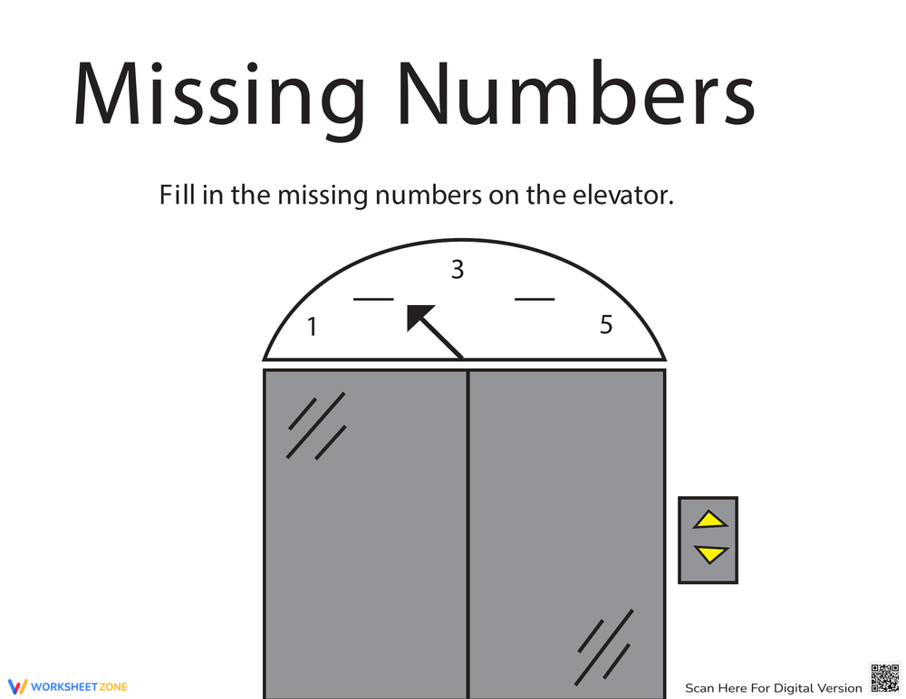 Missing Numbers: 1-5 Worksheet