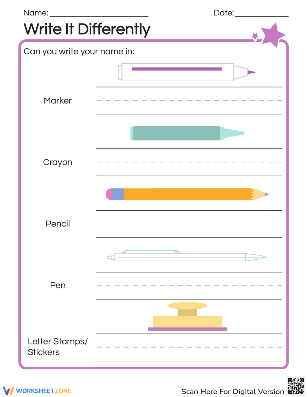 Write It Differently Worksheet