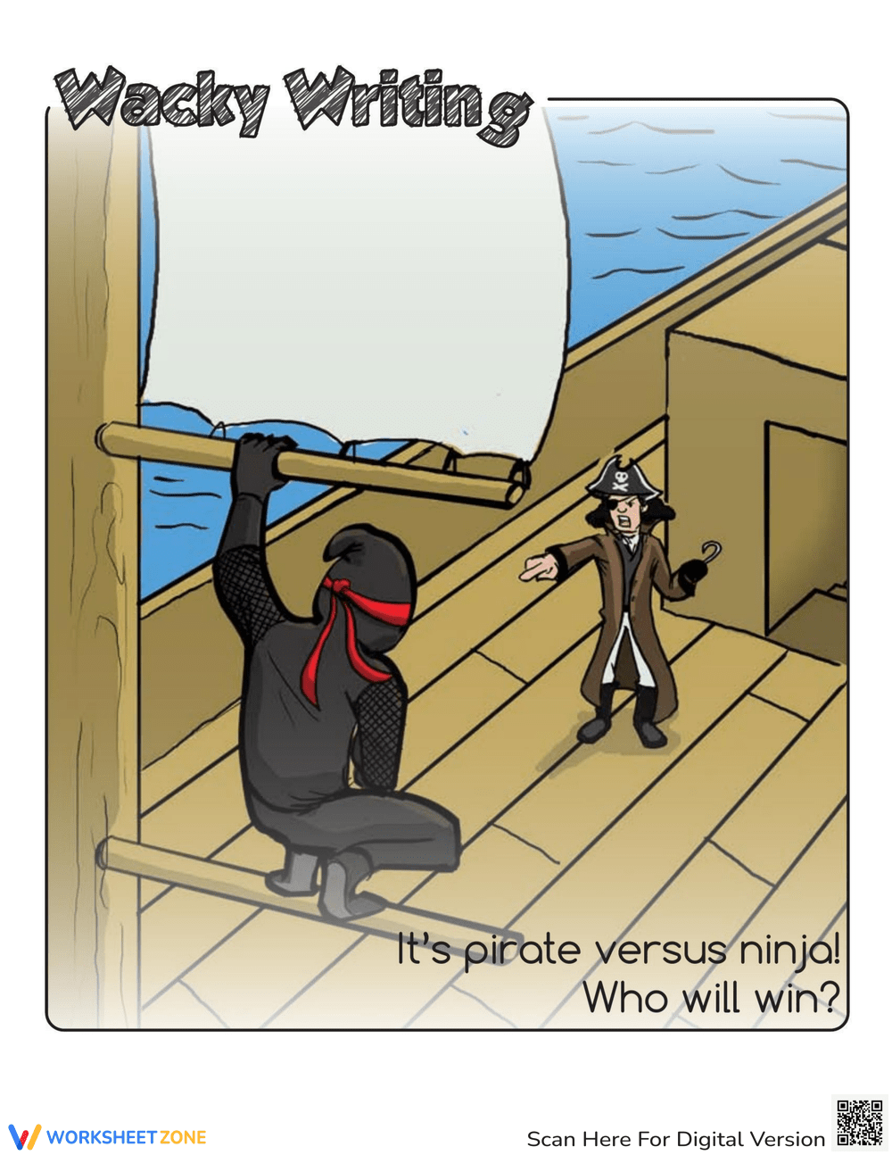 Pirate Vs Ninja Worksheet