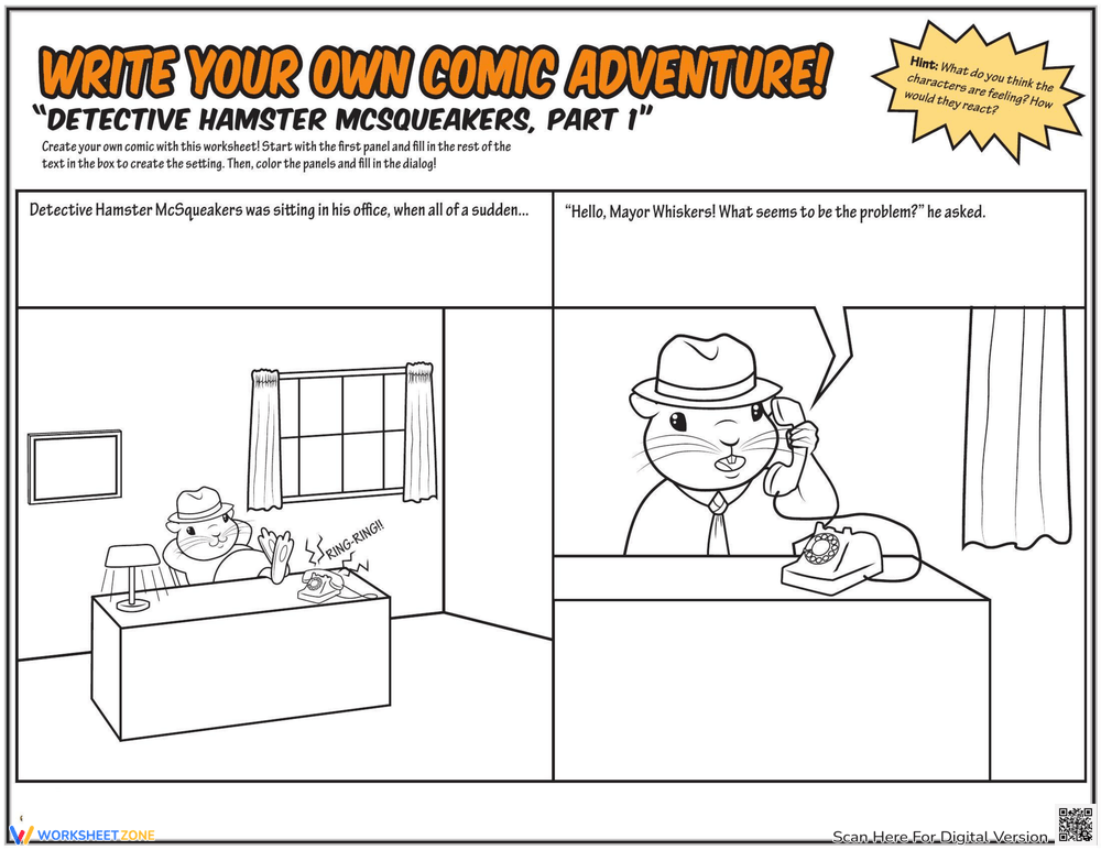 Write A Detective Comic! Worksheet