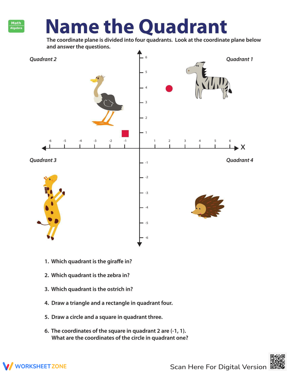 Which Quadrant Worksheet Edplace