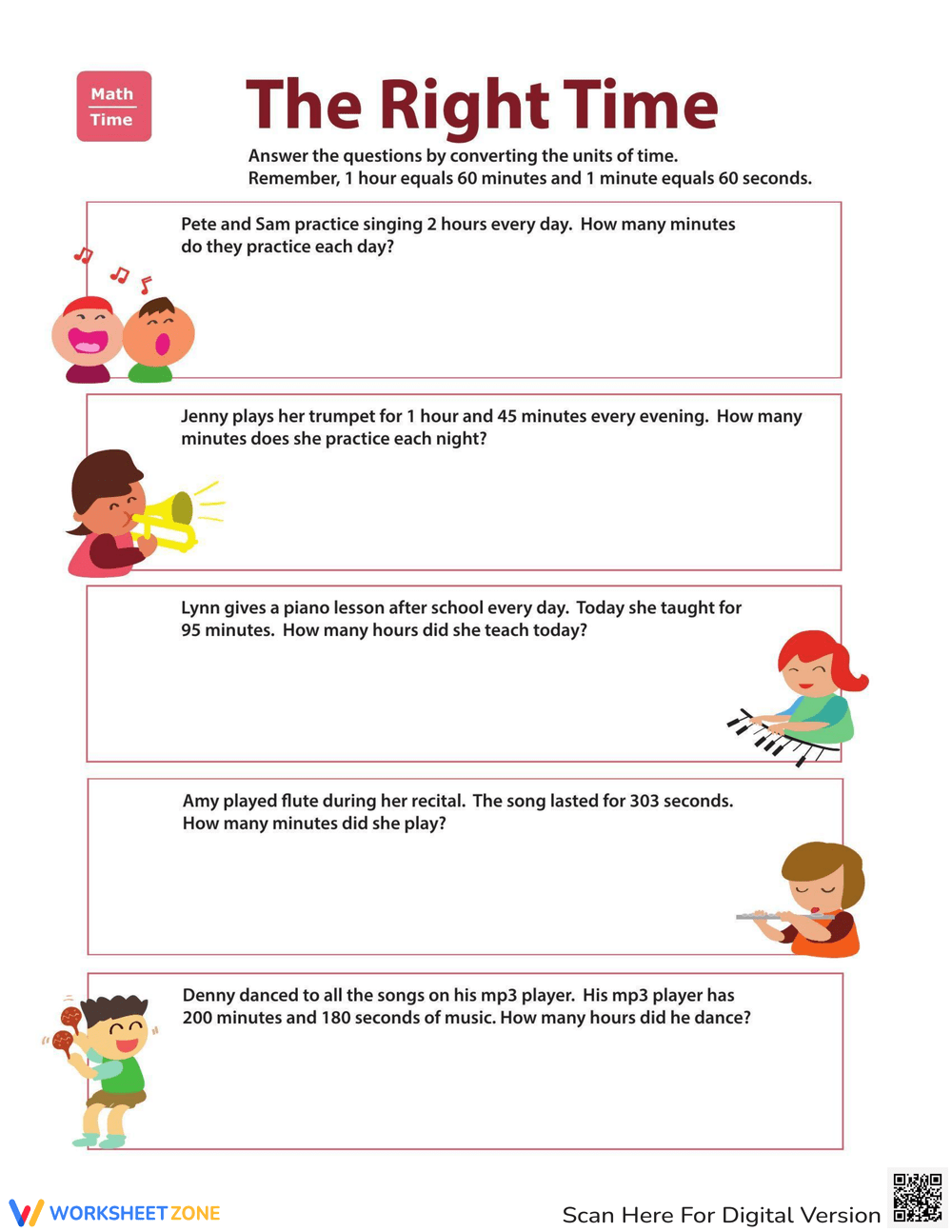 From Time To Time: Converting To Hours And Minutes Worksheet From Time To Time: Converting To Hours And Minutes Worksheet