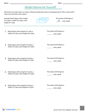 Model Volume for Yourself! Worksheets