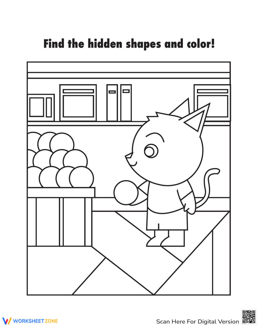 Hidden Shapes Picture Worksheet
