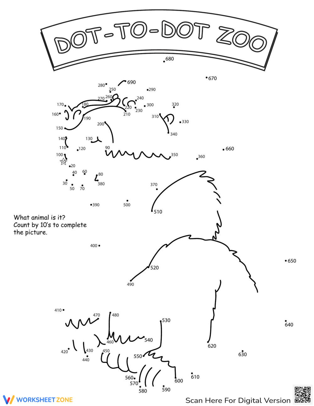 Baboon Dot-to-Dot Worksheet