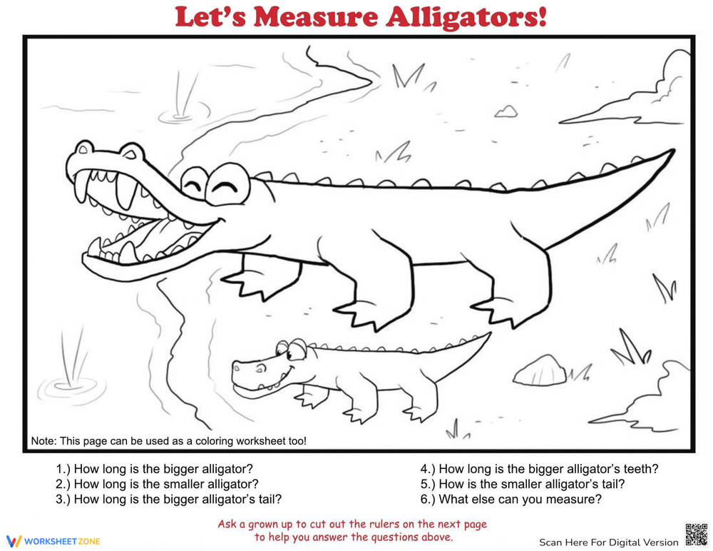 How To Measure: Alligator Worksheet