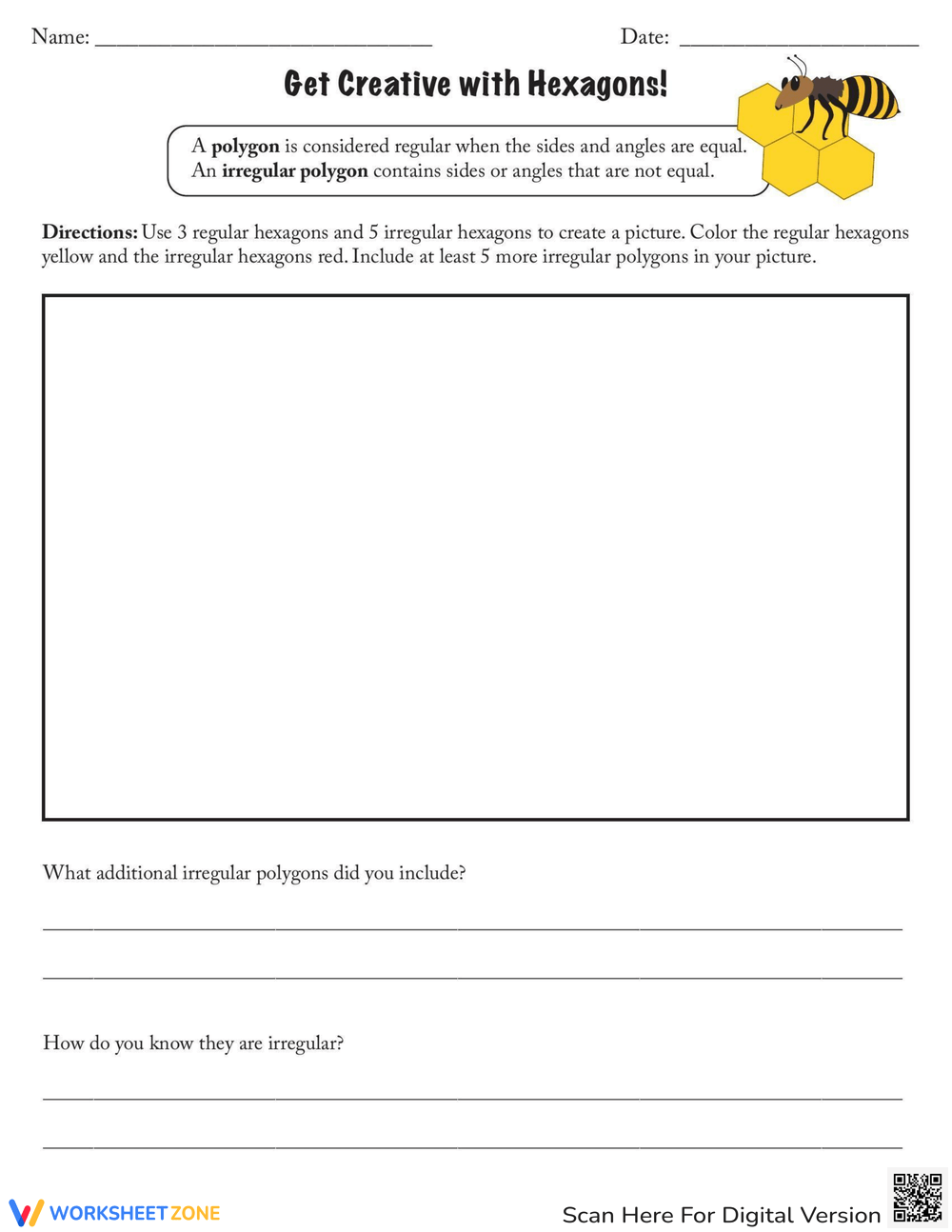 Get Creative with Hexagons! | Worksheet Zone