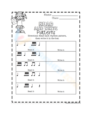 Read and Write Rhythm Patterns | Essential Grade 1-2 Worksheets