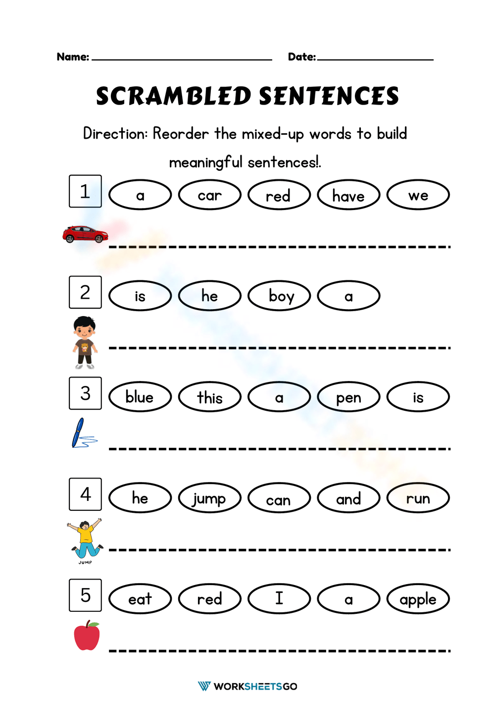 Sentence Structure Worksheets Grade 1 - Infoupdate.org