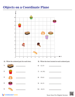 Objects on a Coordinate Plane Worksheets