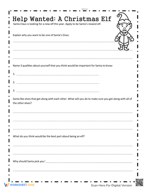 Help Wanted an Elf Worksheets