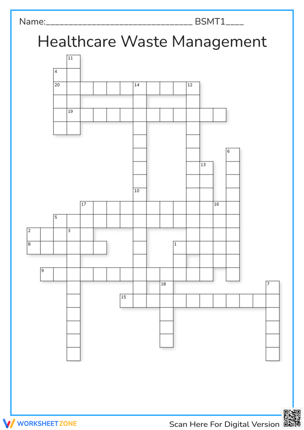 Healthcare Waste Management Worksheet