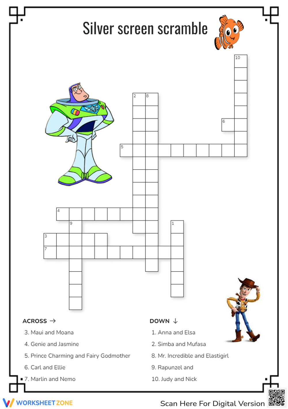 Movie Crossword Puzzle Printable