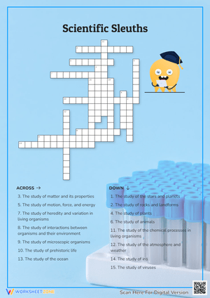 Scientific Sleuths Crossword Puzzle Worksheets