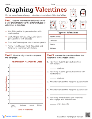 Valentine's Day Graphing Activity Worksheets