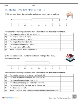 Interpreting Box Plot Worksheet: Data Analysis