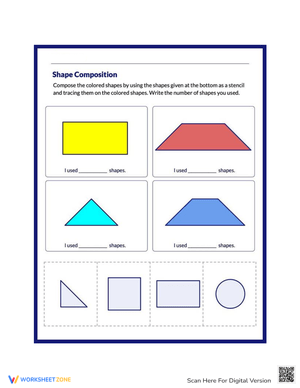 Compose Shapes Practice Worksheets