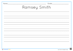 Ramsey Smith: Handwriting Practice Worksheet