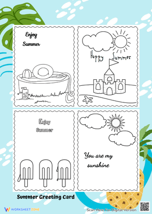 Create Summer Greetings Cards Worksheets