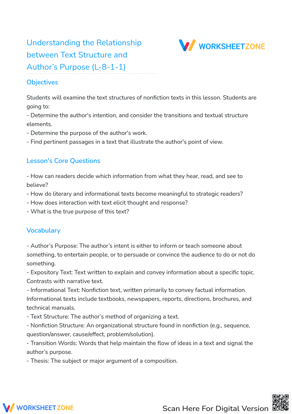 Understanding The Relationship Between Text Structure And Author’s ...
