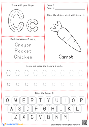 Learn The Letter C: Fun Activities For Kids Worksheet