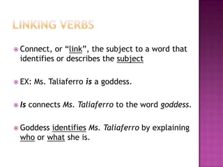 Linking Verbs Ppt