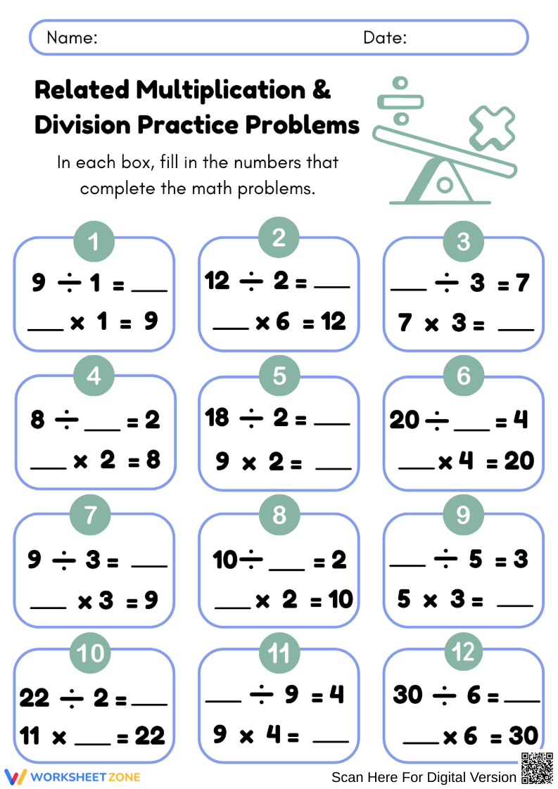 Addition Subtraction Multiplication And Division Worksheets For Grade 3