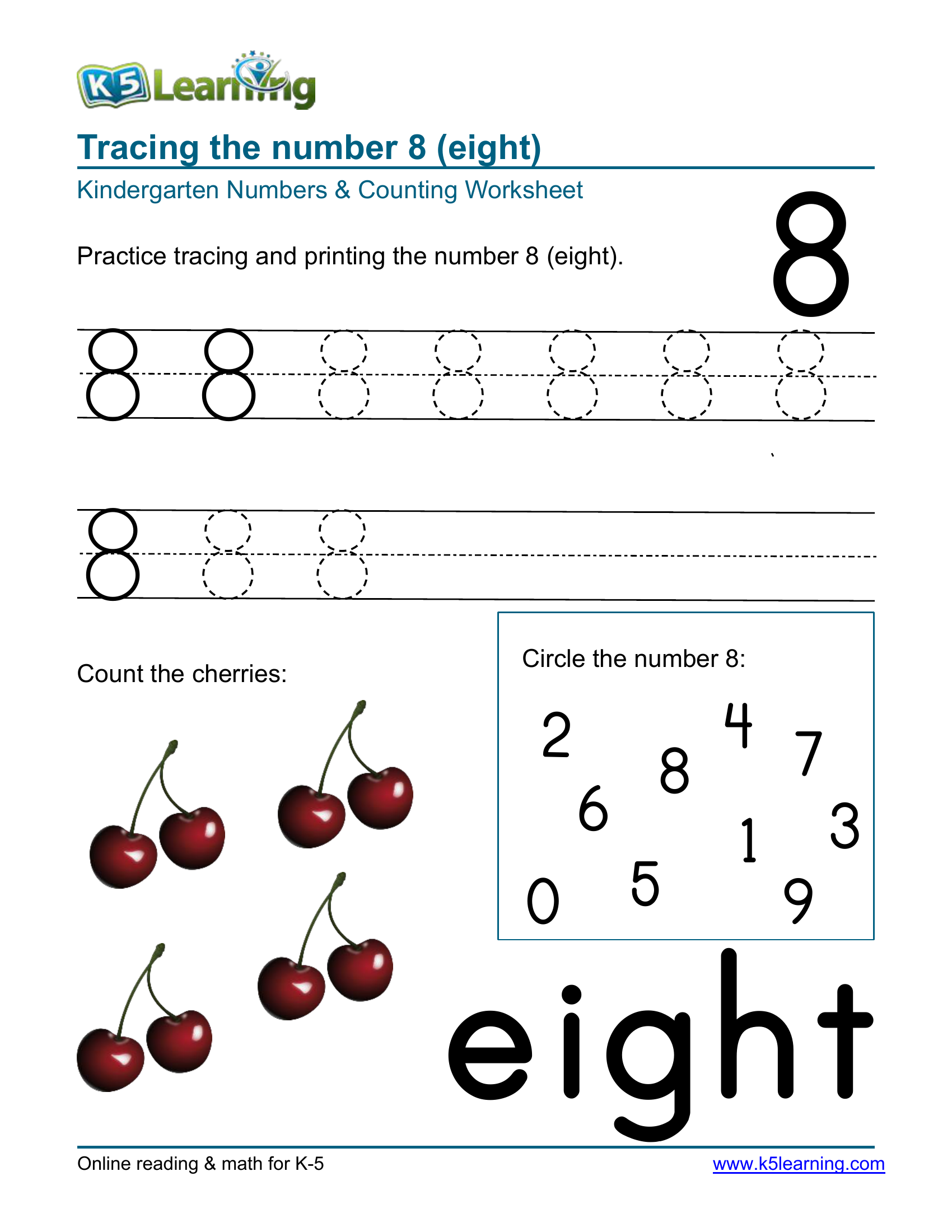 Tracing numbers 1-10 with cute animals and objects | Worksheet Zone
