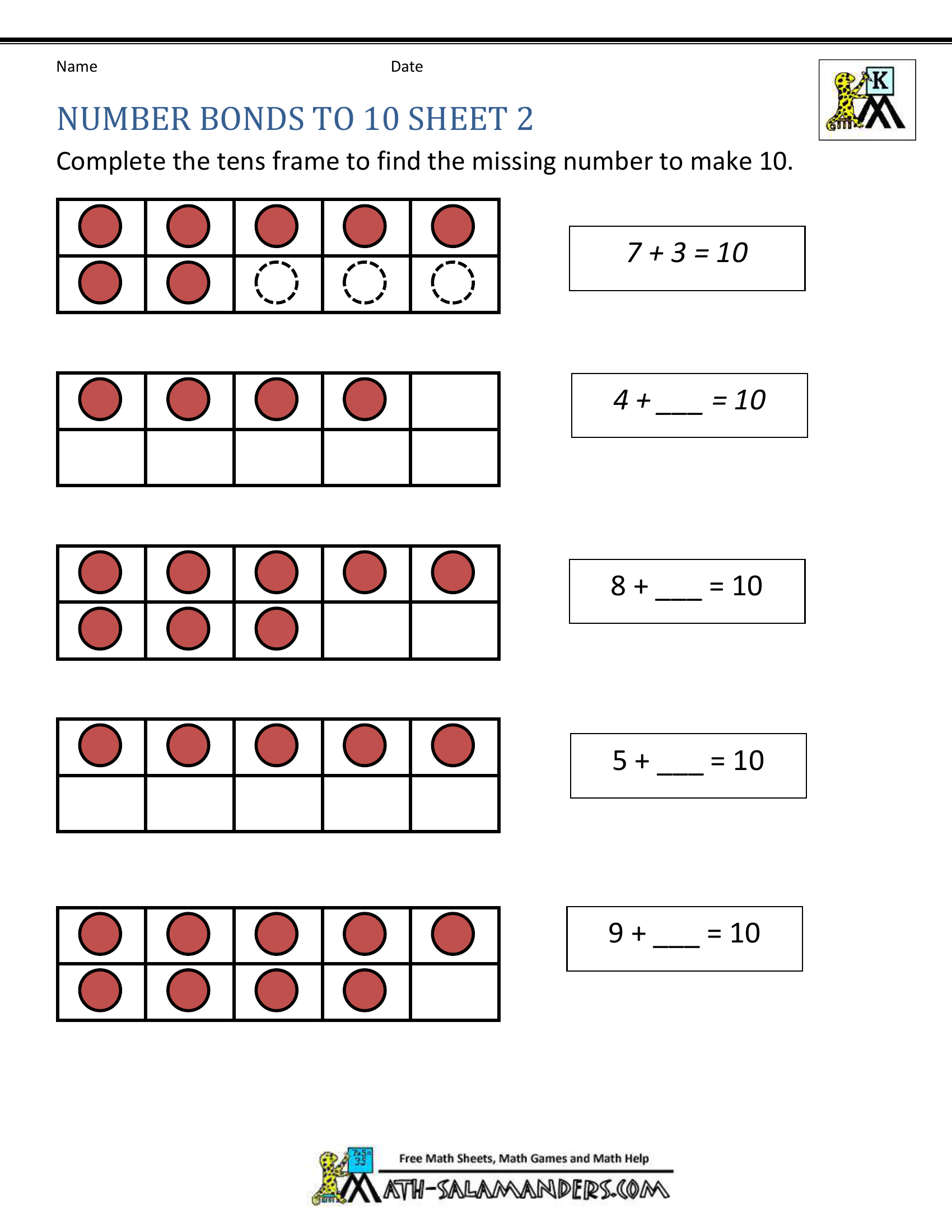 Simple addition - sums to 20 | Worksheet Zone