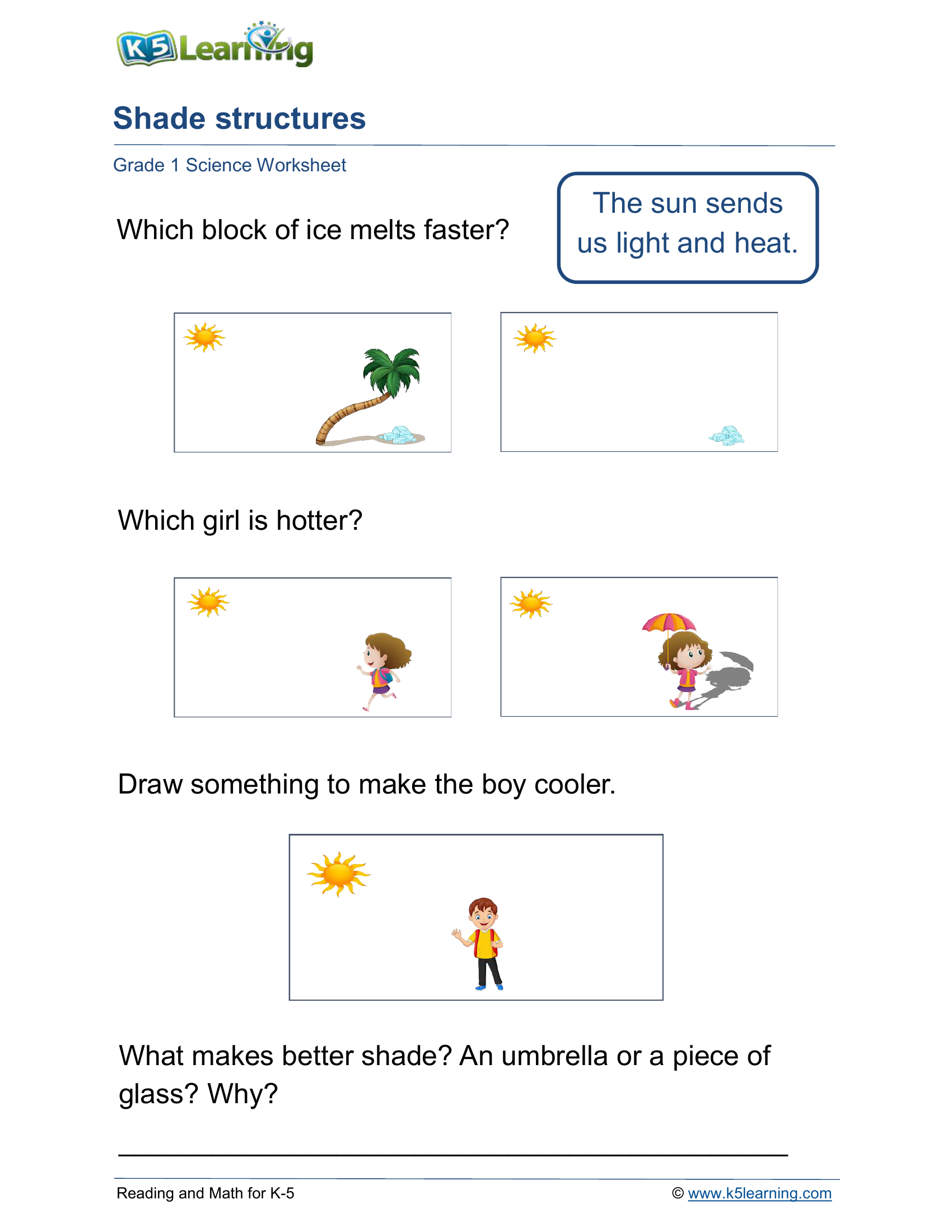 Shade structures | Worksheet Zone