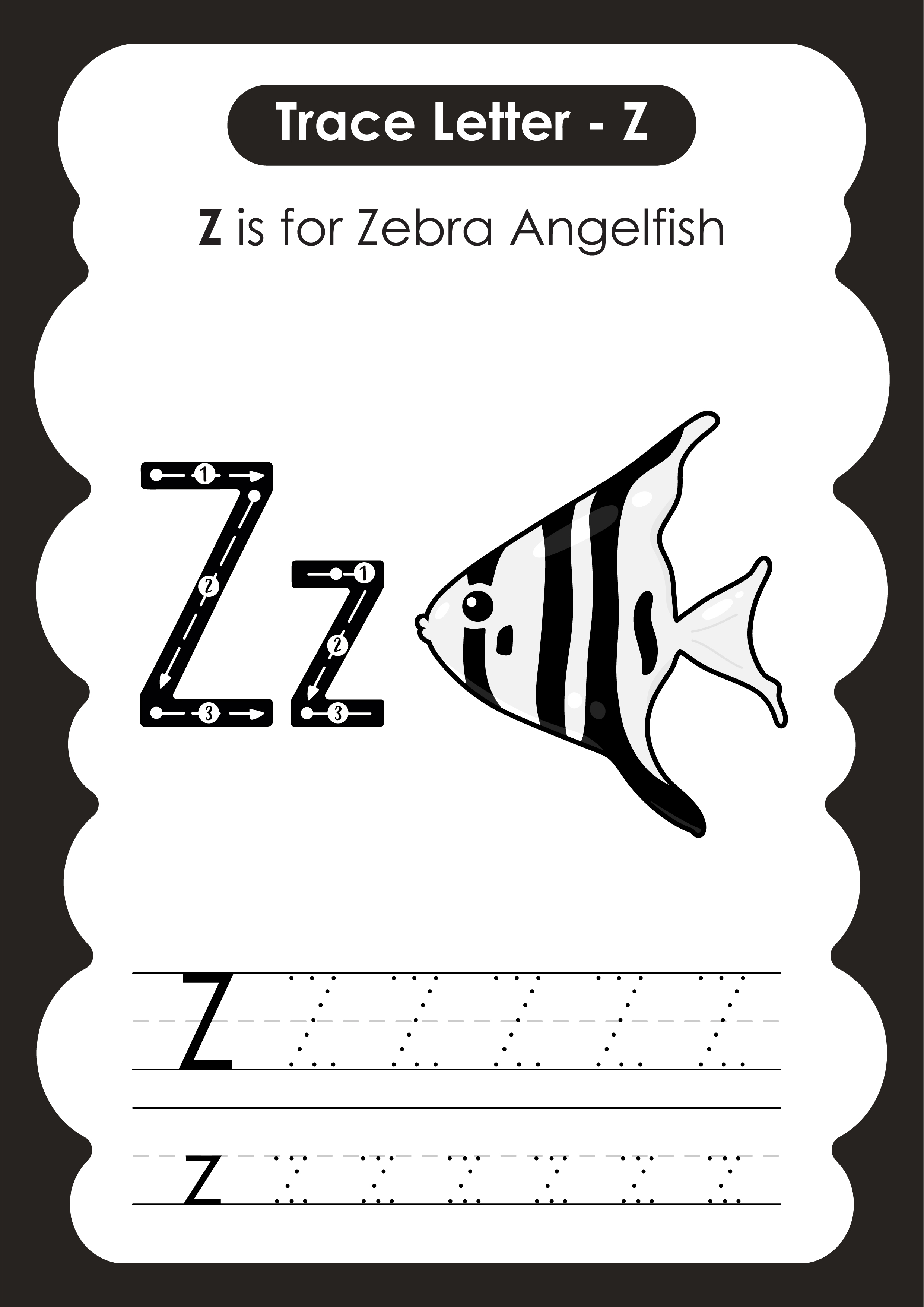 Letter Z tracing | Worksheet Zone