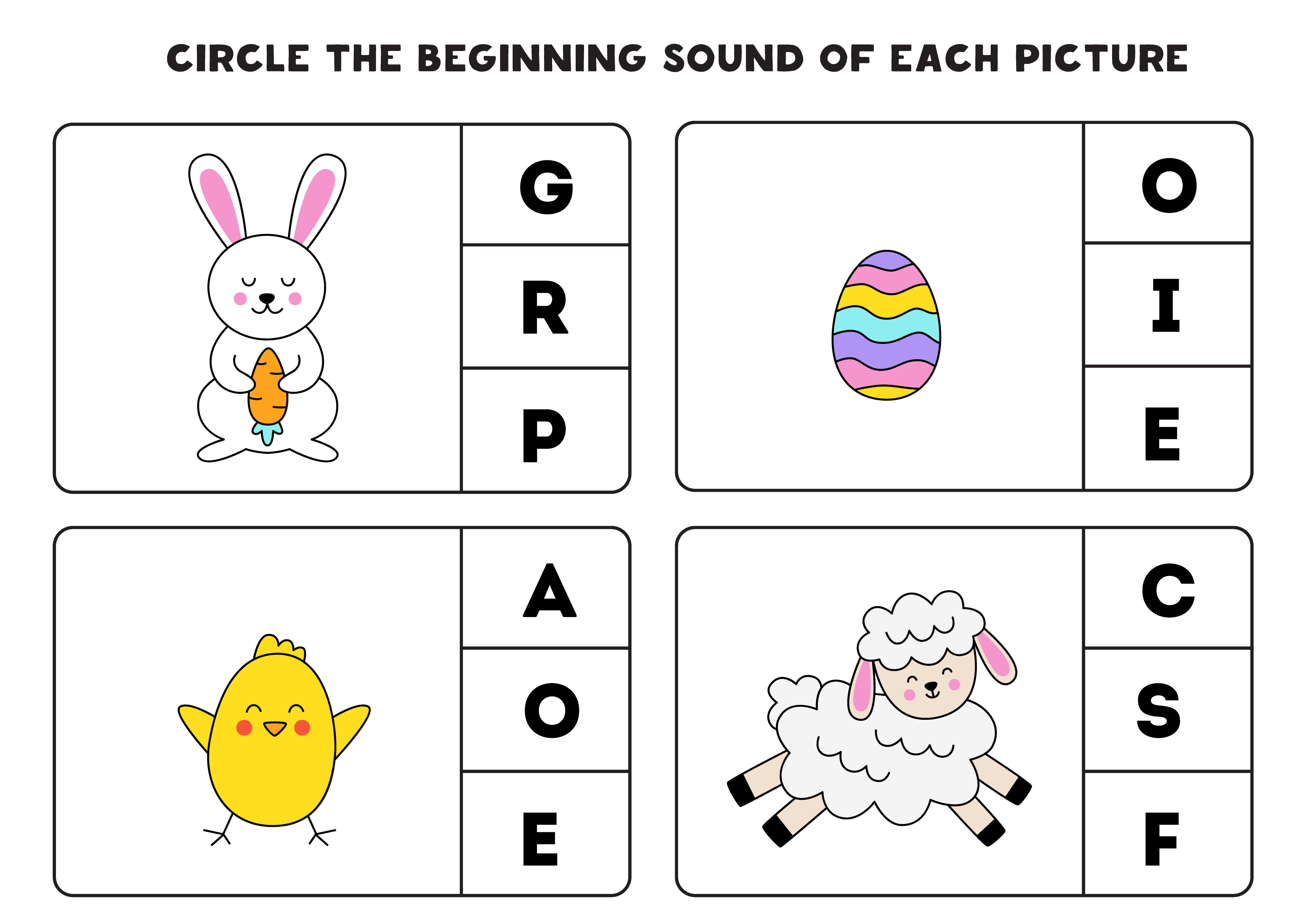 Circle the beginning sounds 10 | Worksheet Zone