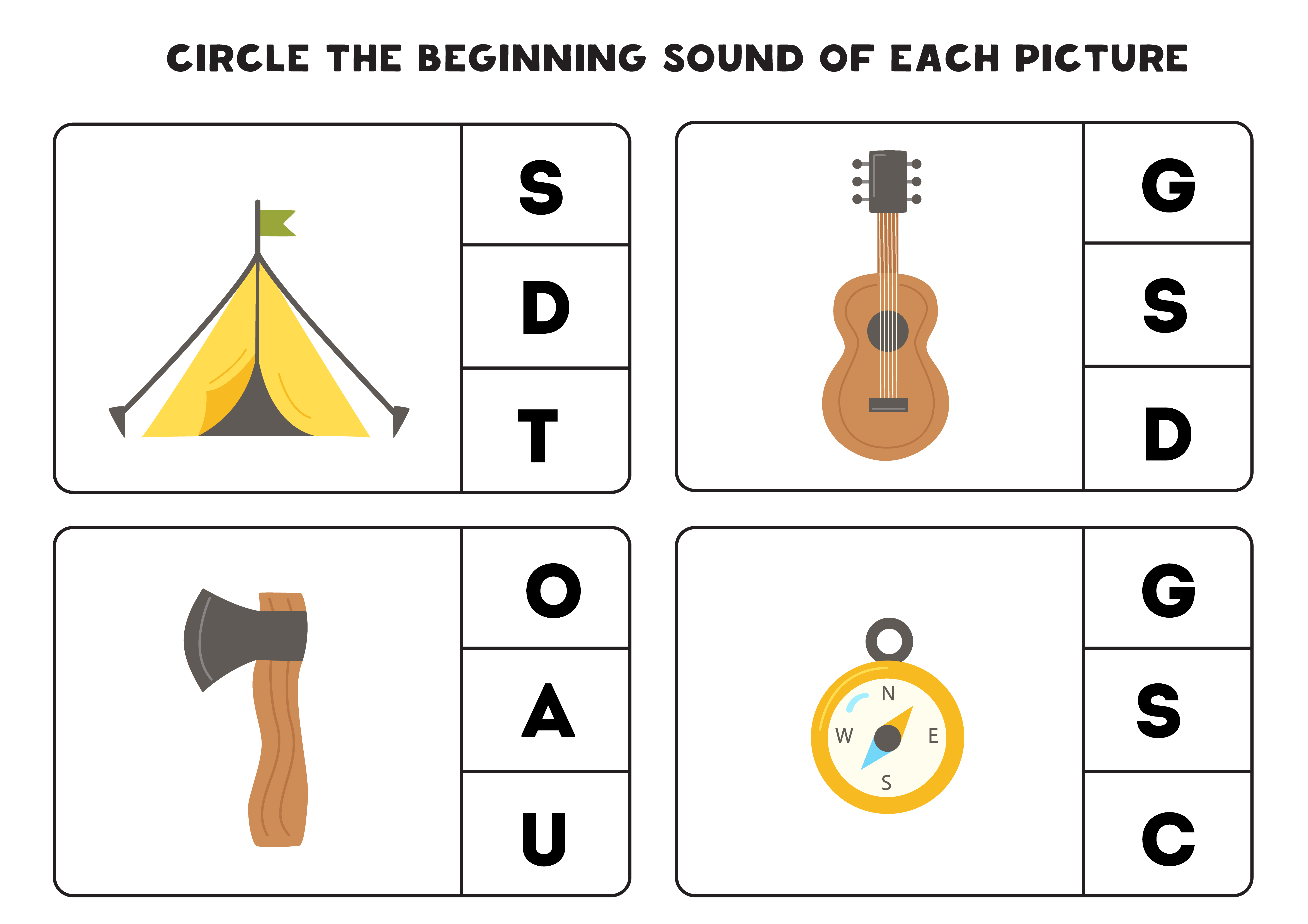 Circle the beginning sounds 15 | Worksheet Zone