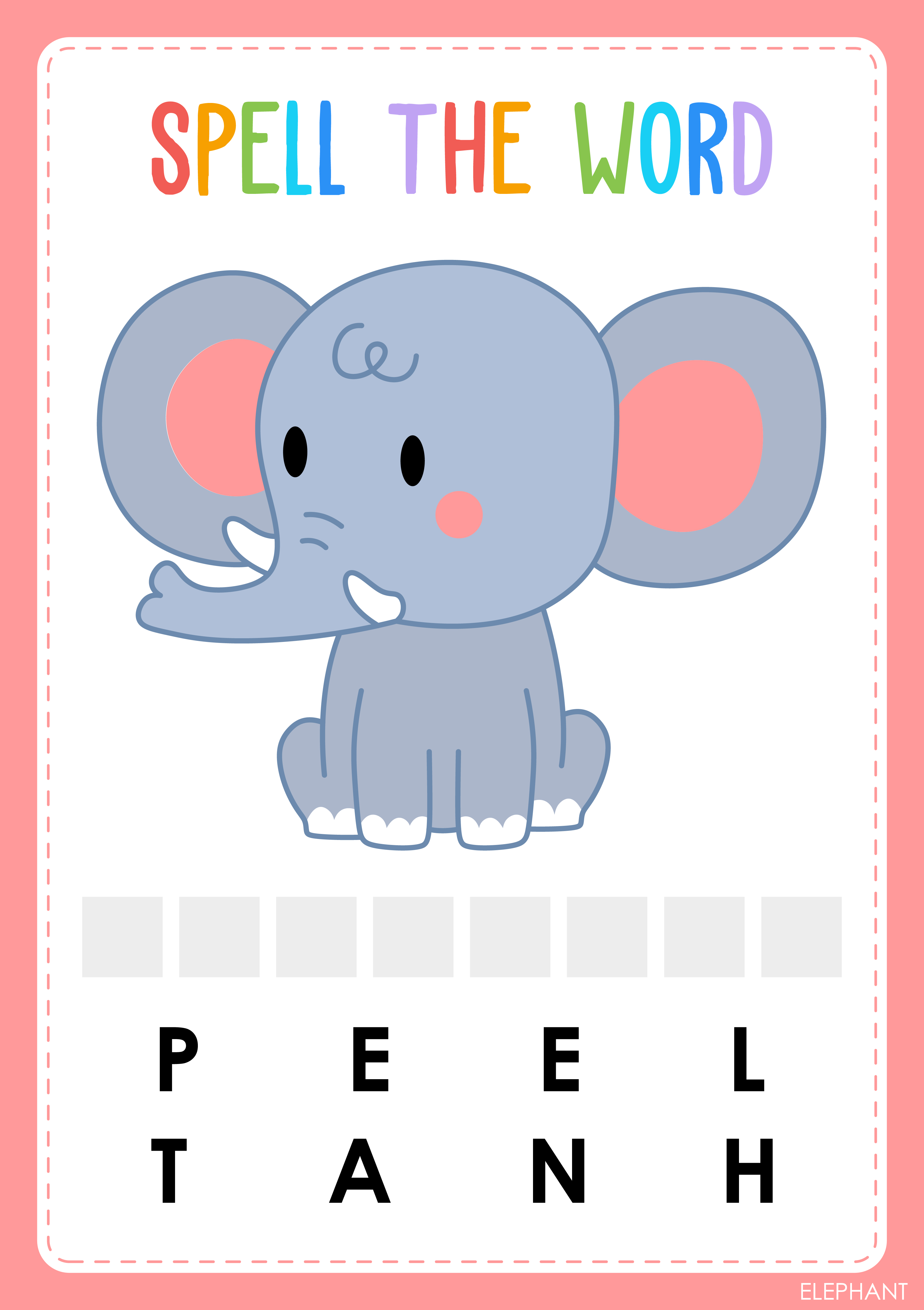 Animal words 18 | Worksheet Zone