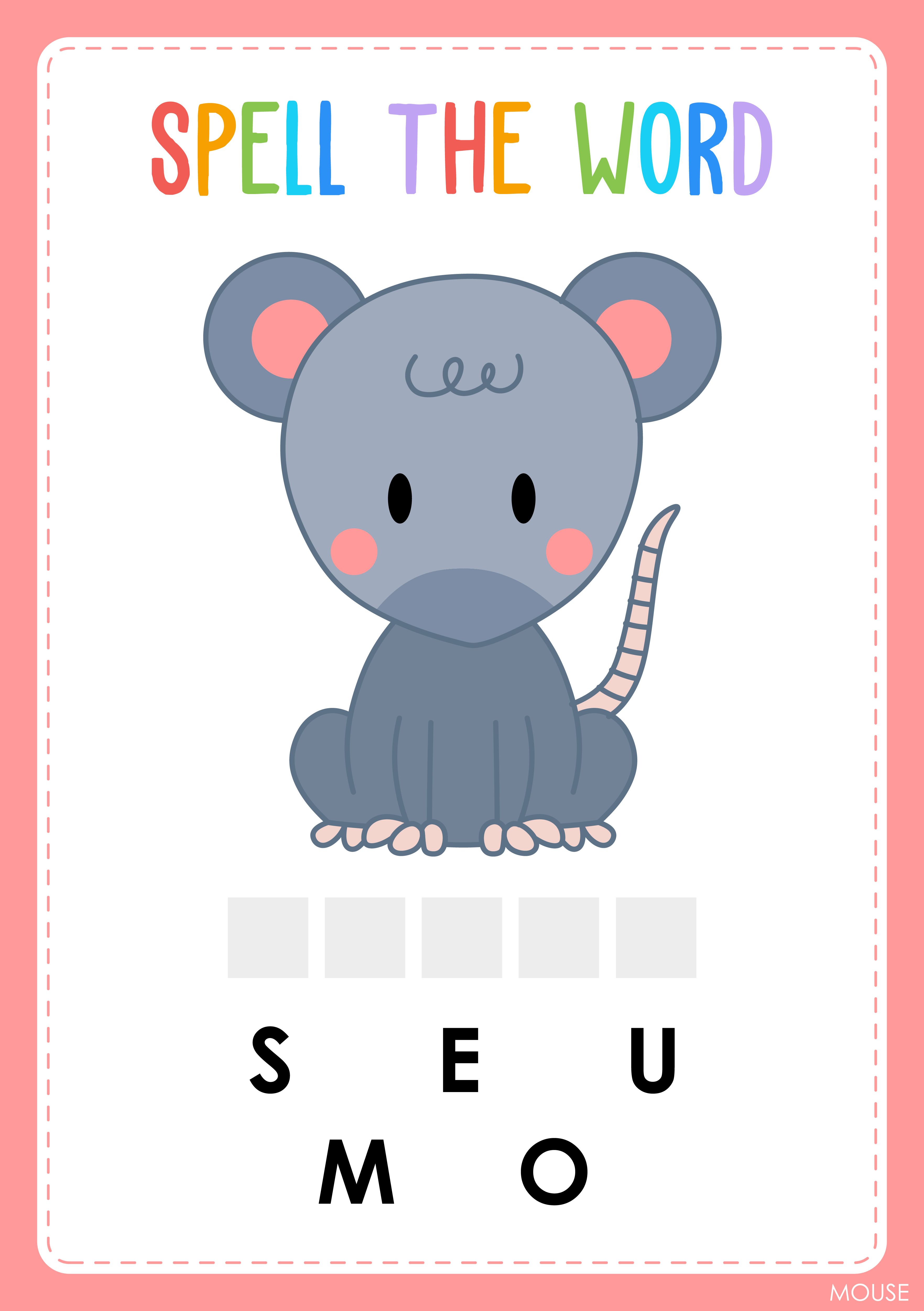 Animal words 23 | Worksheet Zone