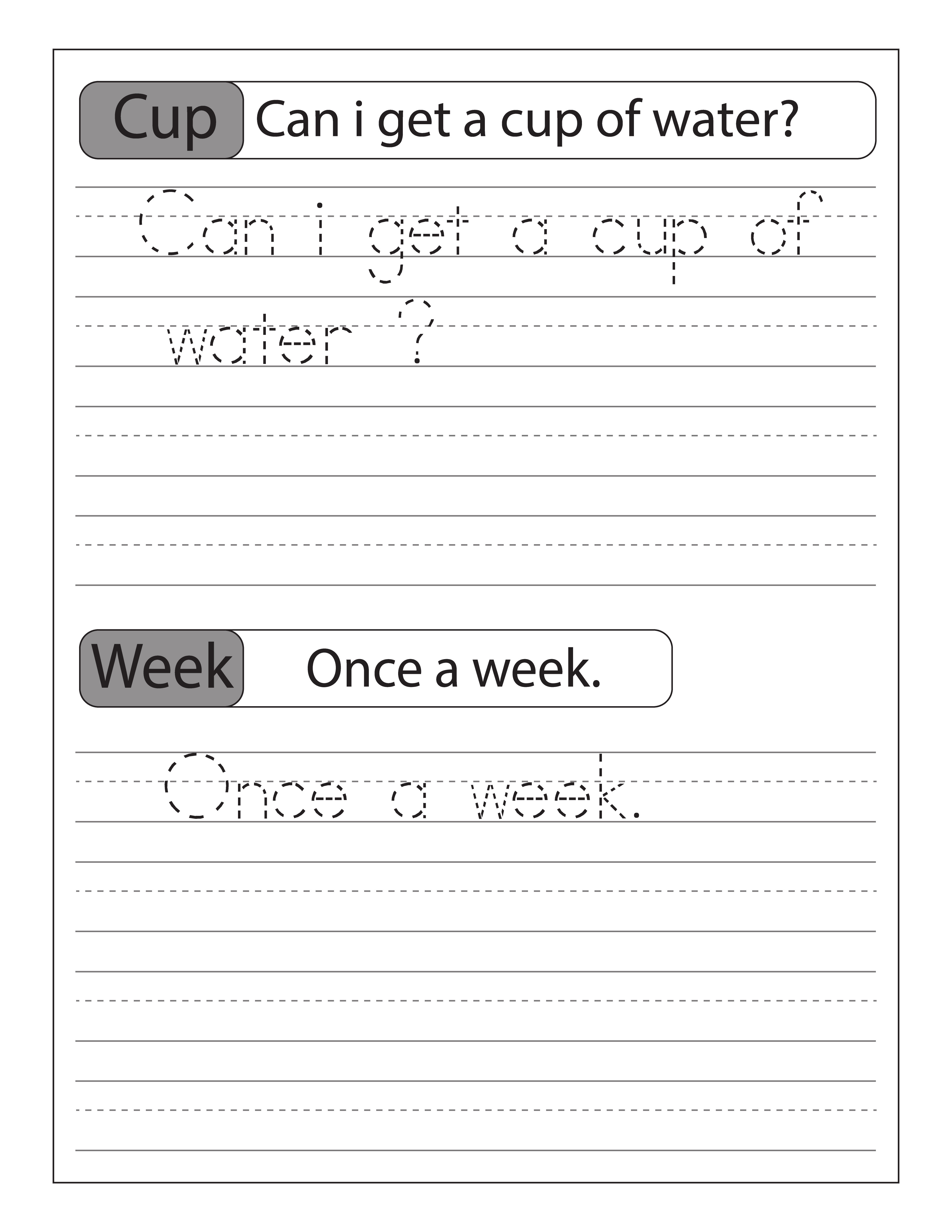 Tracing sentences 4 | Worksheet Zone