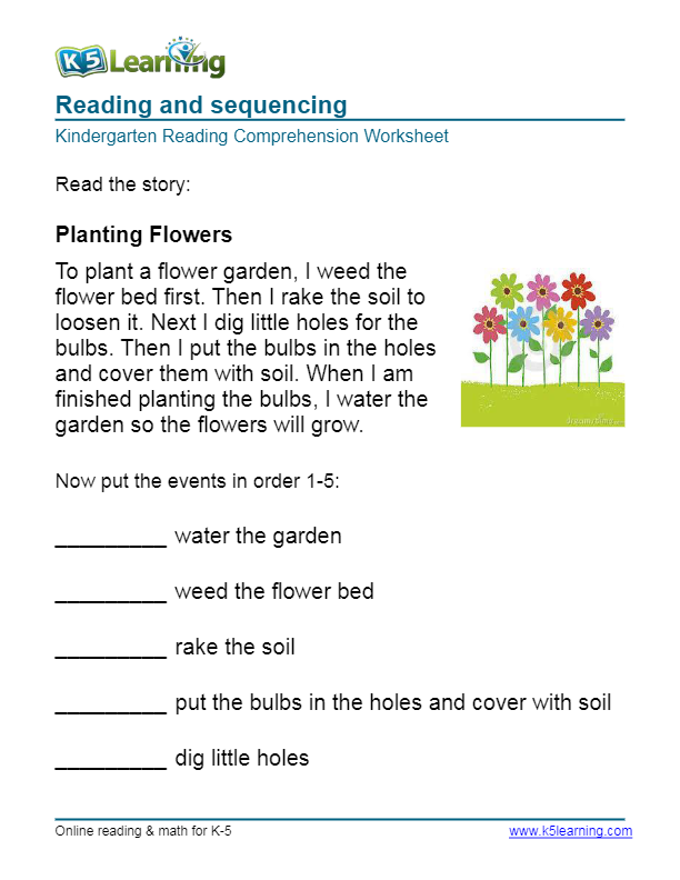 Reading and sequencing 2 | Worksheet Zone