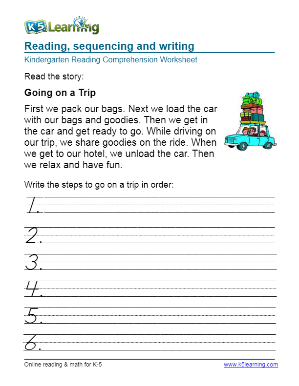 Reading, sequencing and writing 2 | Worksheet Zone