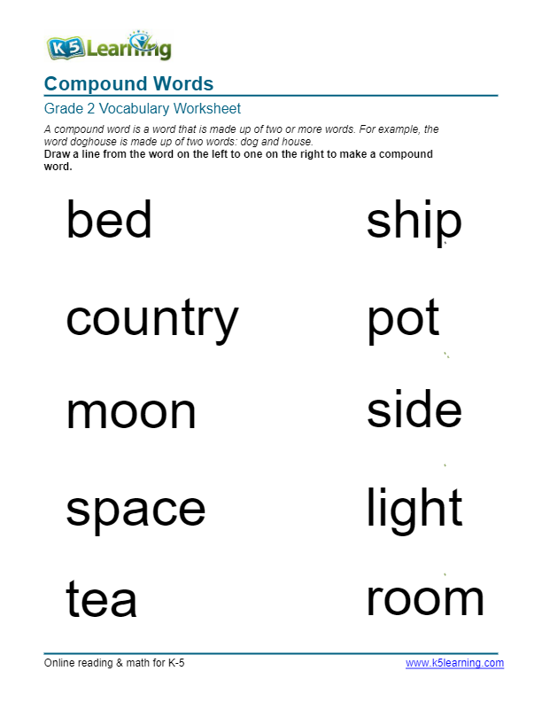 Compound Words - Matching 3 | Worksheet Zone