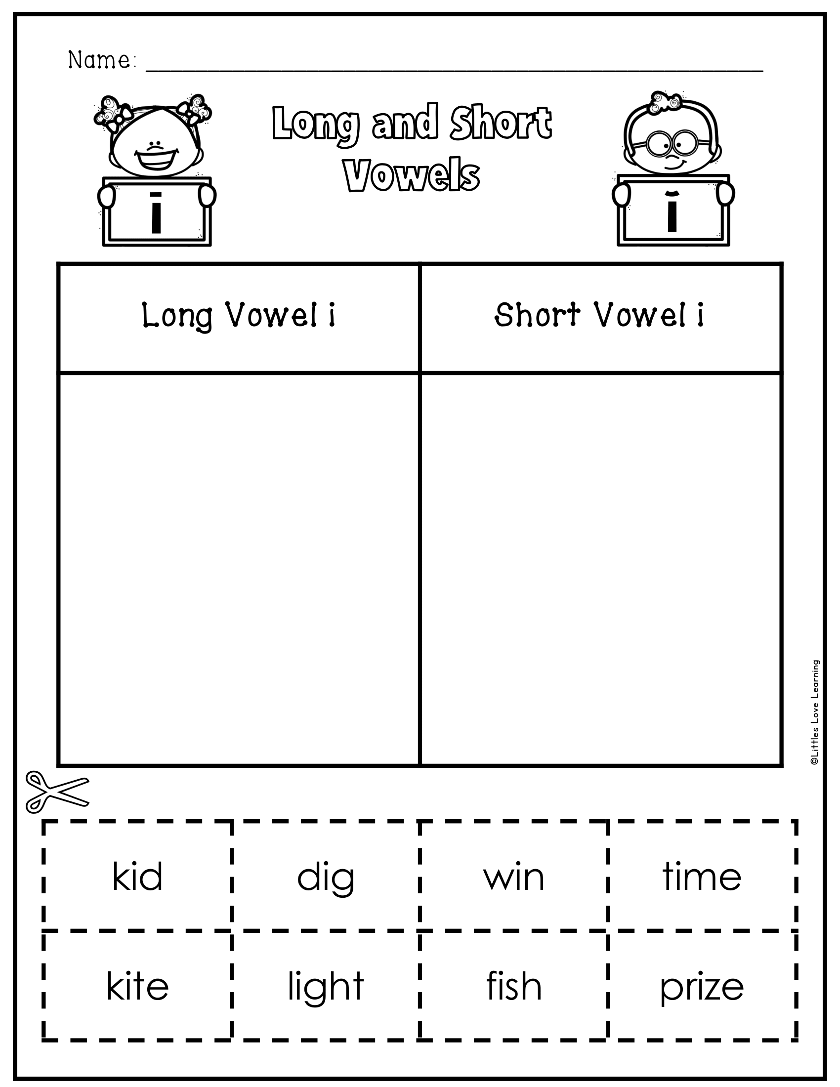 Matching vowel sounds | Worksheet Zone