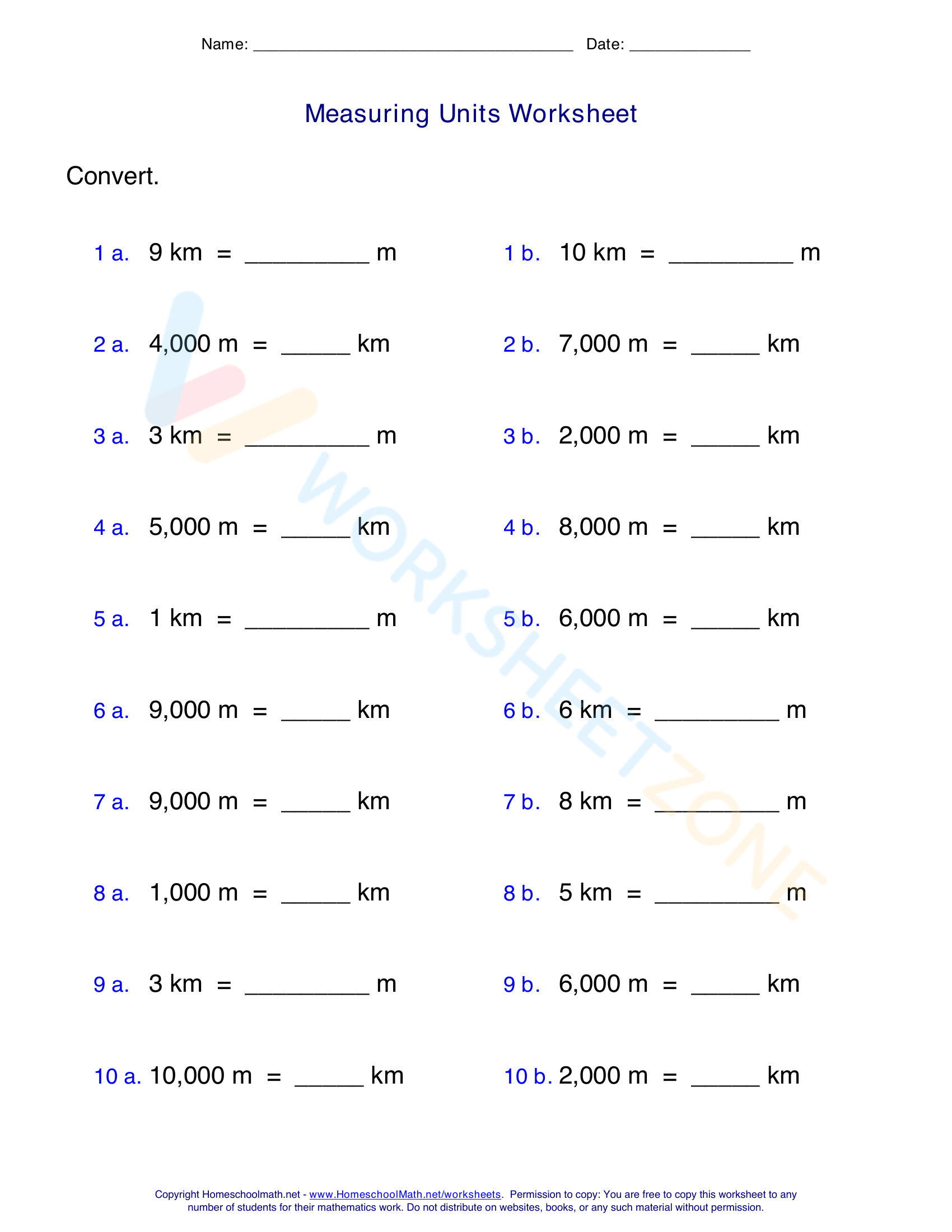 Measuring Units Worksheet 3 | Worksheet Zone