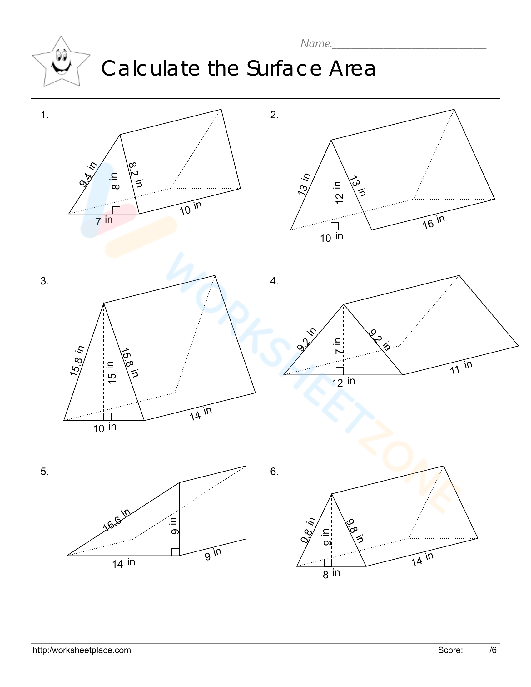 Triangular Prisms 9 | Worksheet Zone