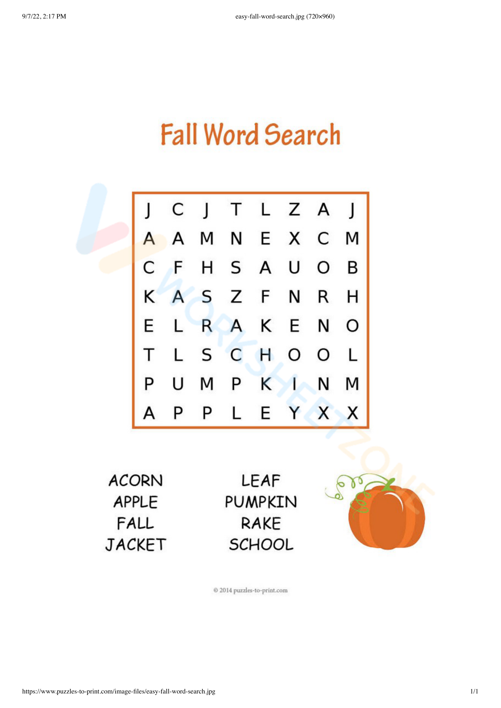 word search for 1st graders 6 | Worksheet Zone