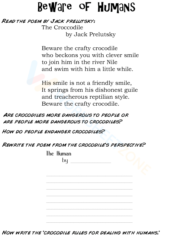 Beware of human | Worksheet Zone