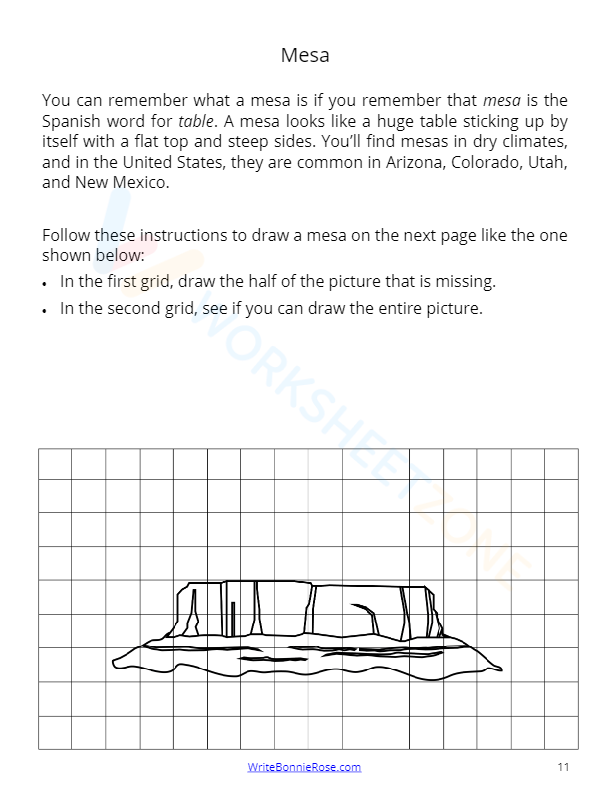 drawing landforms 6 | Worksheet Zone