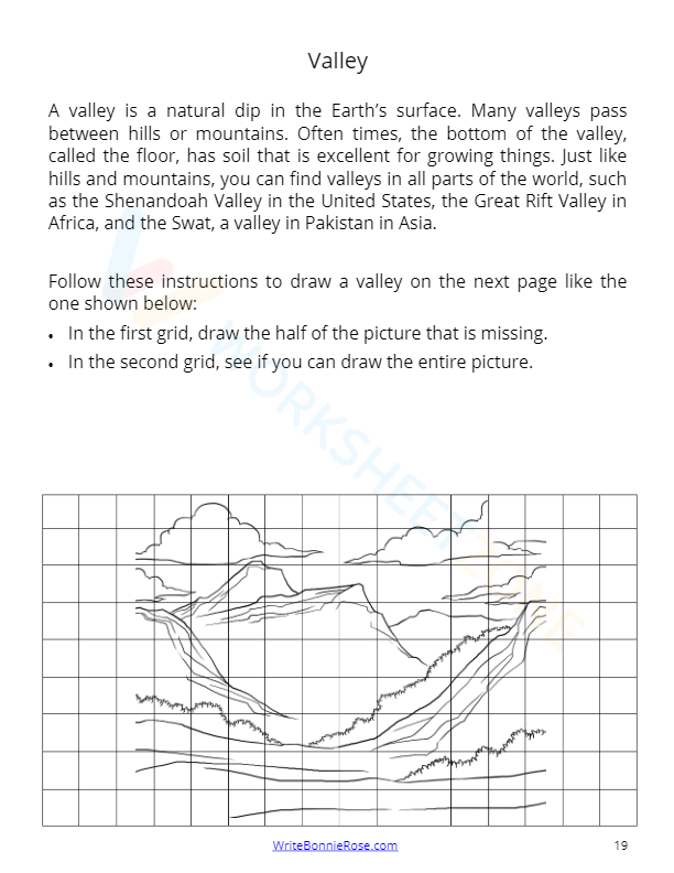 drawing landforms 11 | Worksheet Zone