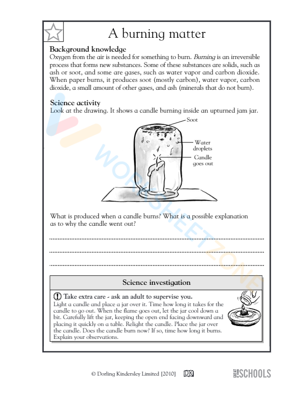 5th grade science 1 | Worksheet Zone