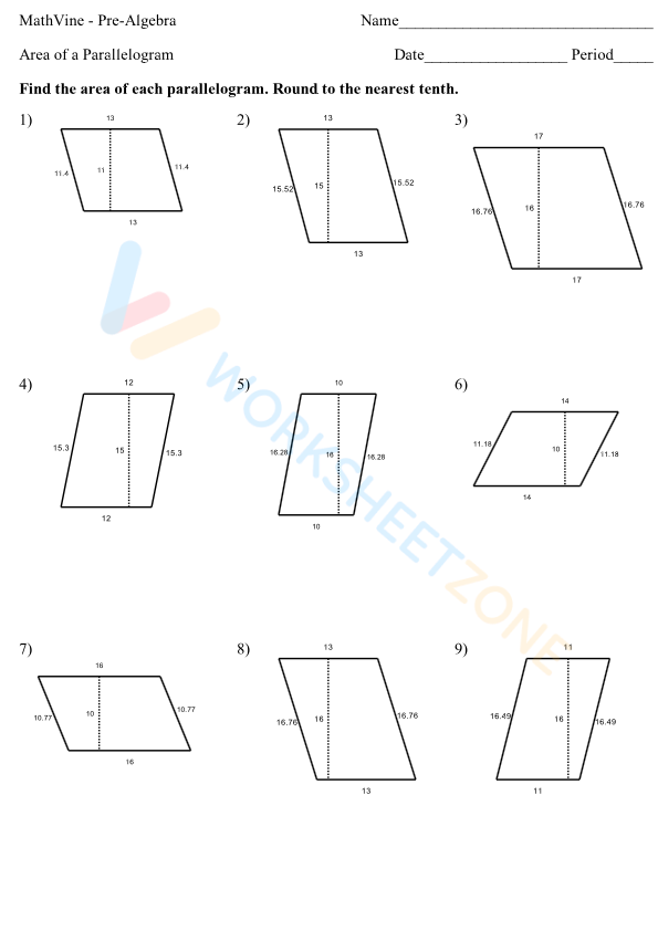 parallelogram 8 | Worksheet Zone